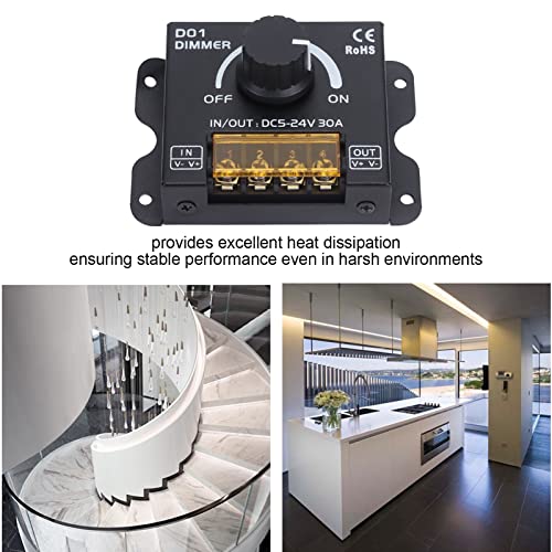 LED Dimmers, 2 Channel High Strength Safe Adjustable Brightness Lighting Dimming Controller DC5V‑24V for Home for KTV