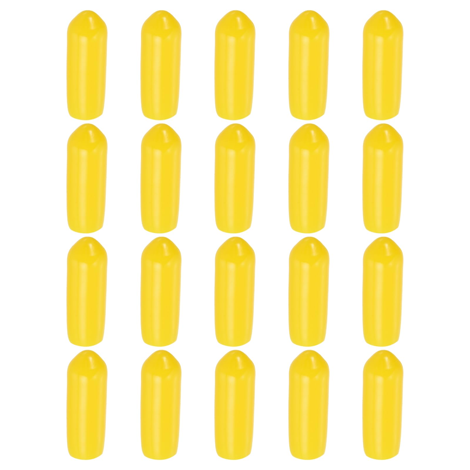 uxcell 100Pcs Rubber End Caps, 4.5mm/0.18" ID Rubber End Caps, PVC Caps Rubber Screw for Bolts Screw Caps Thread Protectors Tube Screw Bolt, Yellow