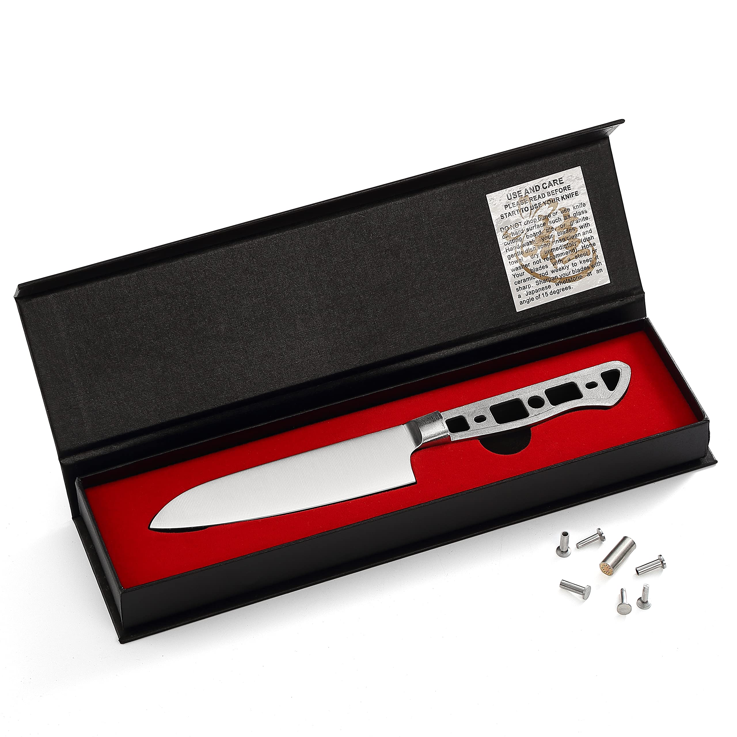 KATSURA Woodworking Project Kit – Japanese Premium AUS 10, 3-Layer Forged Steel – NO LOGO (5-inch Small Santoku)