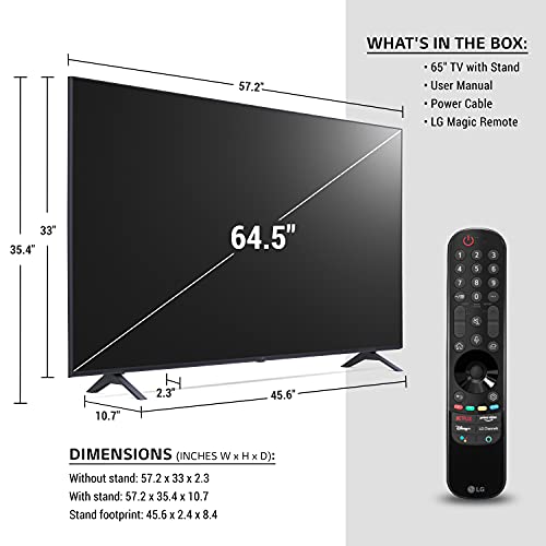 LG 80 Series 65" Alexa Built-in, 4K UHD Smart TV, 60Hz Refresh Rate, Filmmaker Mode, Game Optimizer (65UP8000, 2021)