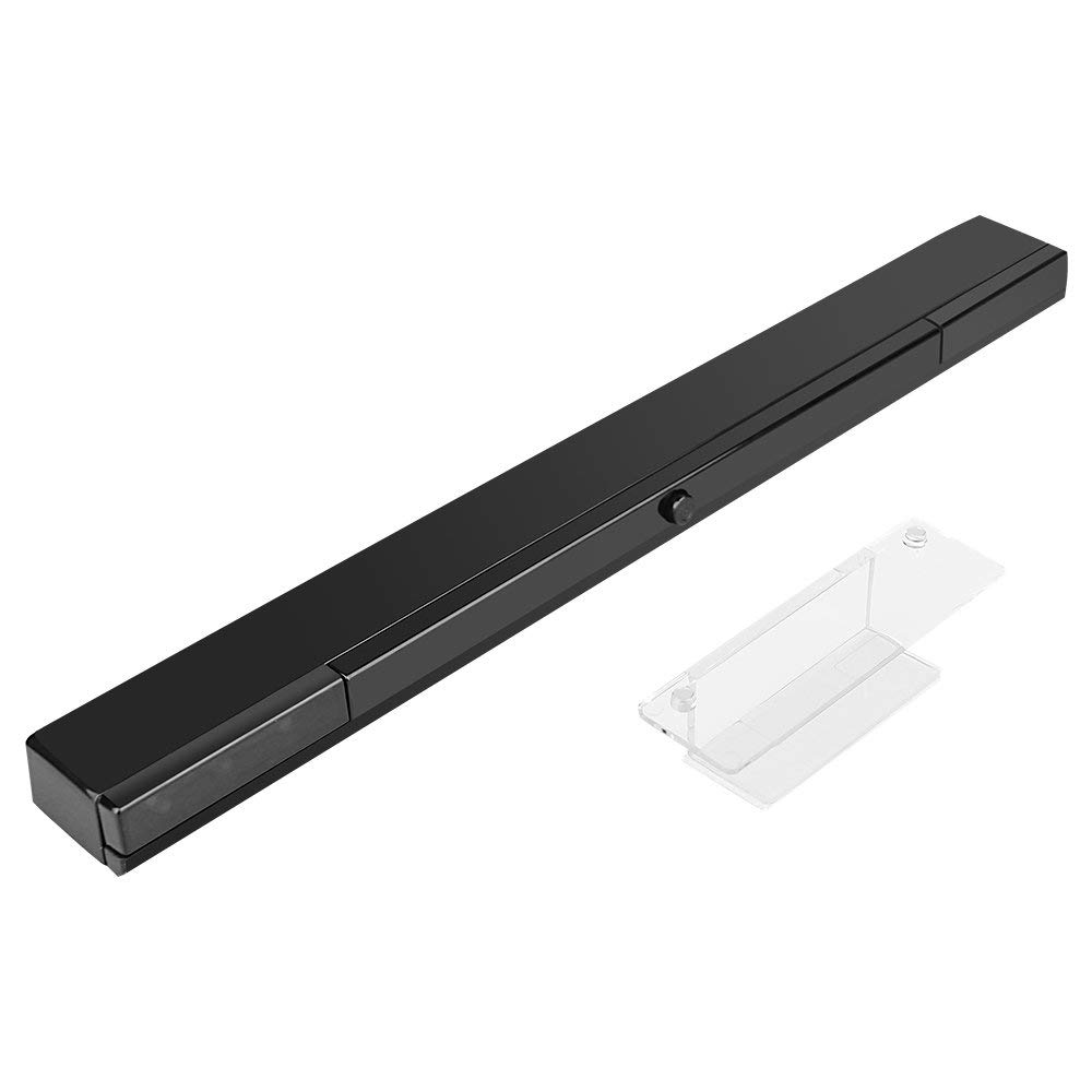 LUCXXI Wireless Sensor Bar, Replacement Wireless Infrared Ray Sensor Bar Compatible with Nintendo Wii/Wii U Console with Stable Stand, Silver