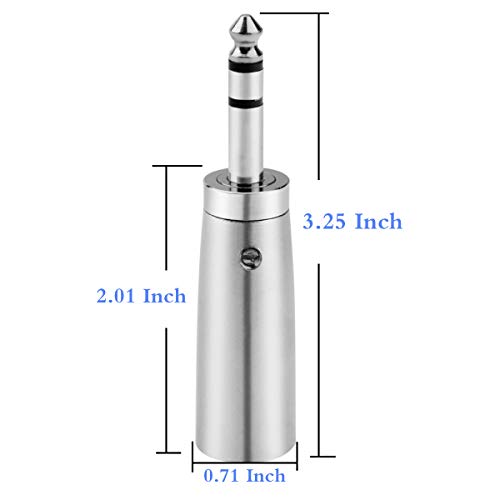 JOMLEY xlr to 1/4 Adapter,6.35mm TRS Stereo to XLR Male Plug Balanced Cable Adapter - 2 Pack