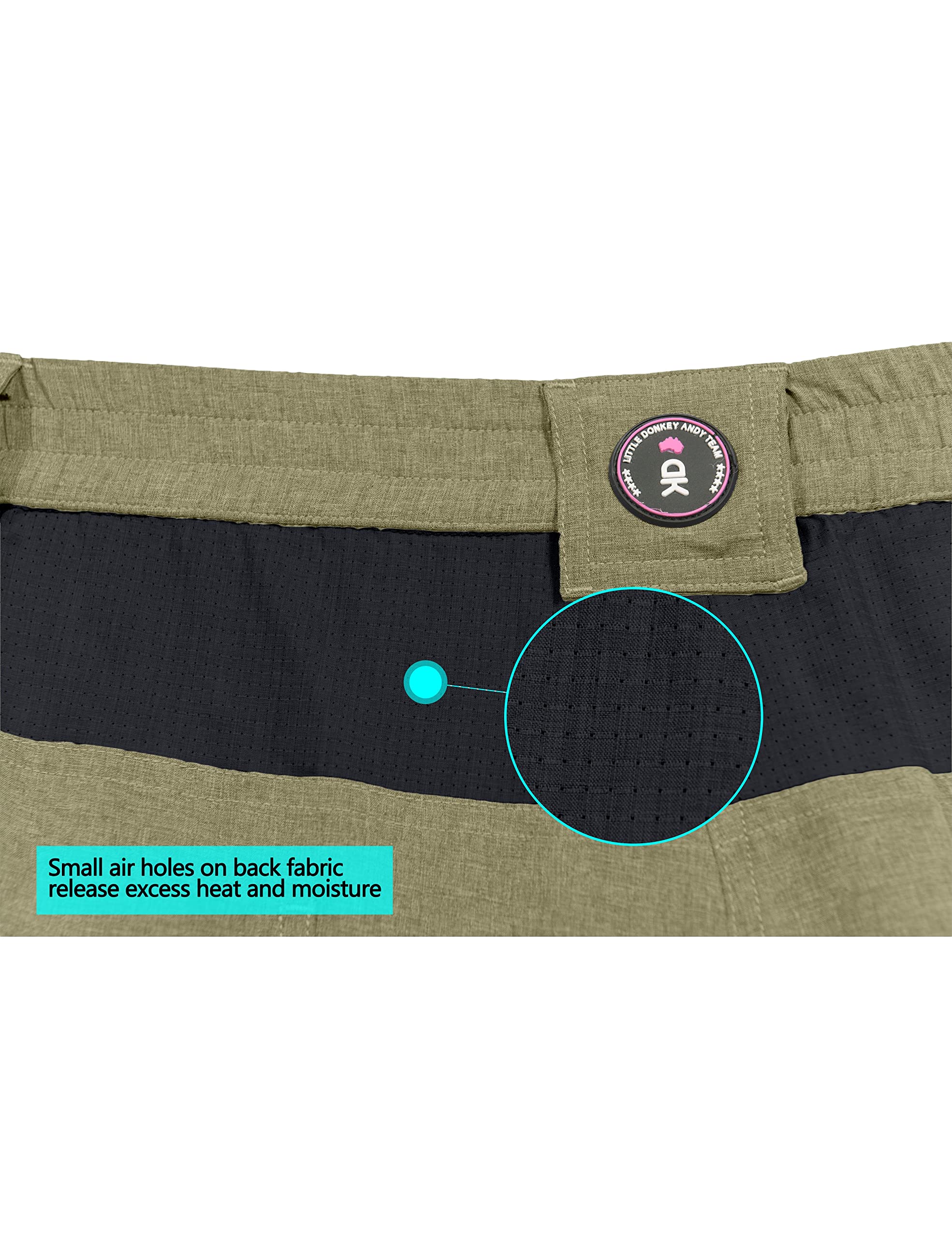 Little Donkey Andy Women's 9 Inches Inseam Quick Dry Stretch Shorts for Hiking Golf Travel Geen Olive M