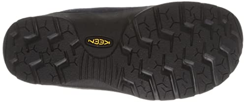 KEEN Women's Jasper Suede Leather Climbing Approach Sneakers, Black/Iris/Black, 7