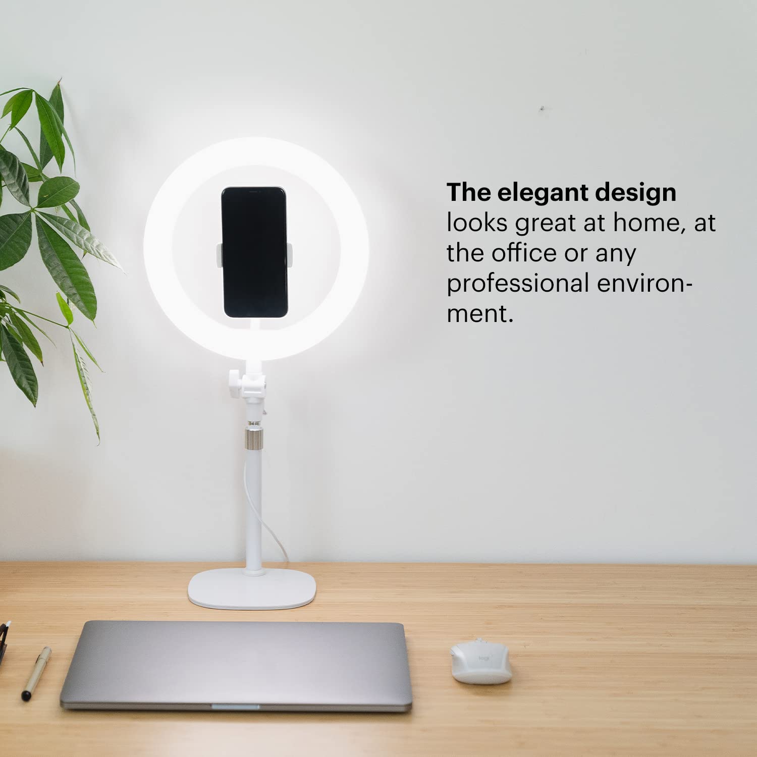 Kodak Desktop Ring Light 10" – Laptop Ring Light for Zoom Meetings with Stand and Phone Holder for Video Conference/Online Meeting/Video Call/Live Streaming/Webcam – Dimmable with 3 Light Modes