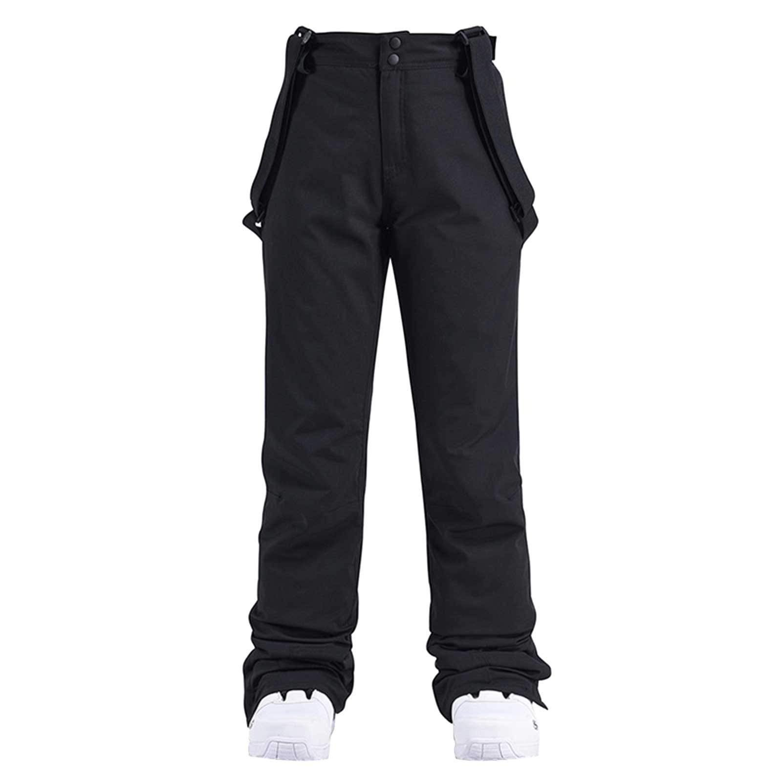 LULUZ Women's Ski Bibs Snow Pants Waterproof Insulated Winter Snowboard Outdoor Hiking Black