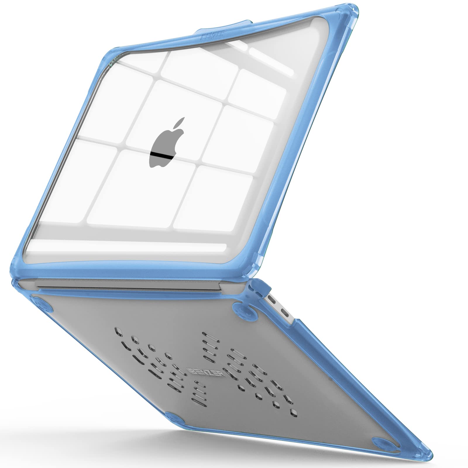 IBENZER Hexpact Compatible with MacBook Air 13 Inch Case 2022 2021 2020 M1 A2337 A2179 A1932, Heavy Duty Protective Case with Screen Lock for Mac Air 13 with Touch ID, Serenity Blue, AT13-SRL