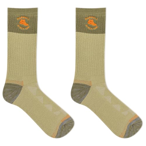 Merrell Unisex-Adult's Moab Hiking Mid Cushion Socks-1 Pair Pack-Coolmax Moisture Wicking & Arch Support, Crew-Green, M/L (Men's 9.5-12 / Women's 10-13)