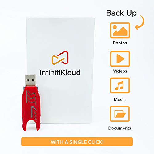 Infiniti Kloud™ 128GB USB 3.0 Flash Drive & Backup Solution - Includes Infiniti Kloud's Super Fast, One-Click Backup Software and USB-C Adapter (Mac and PC Compatible)