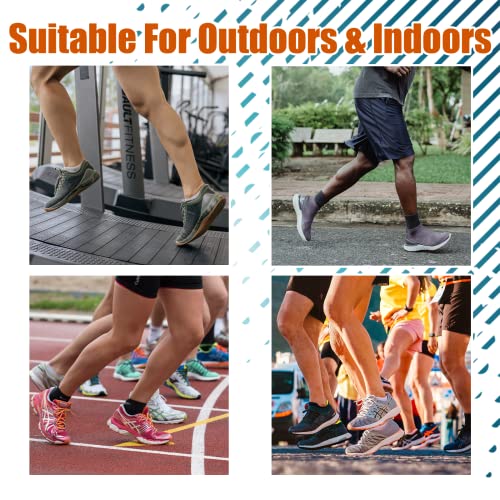 Kodal Copper Ion Infused Cushioned Ankle Tab Socks Running Compression Arch Support Athletic Low Cut Socks (Gray/Orange-5 Pairs) Small-Medium