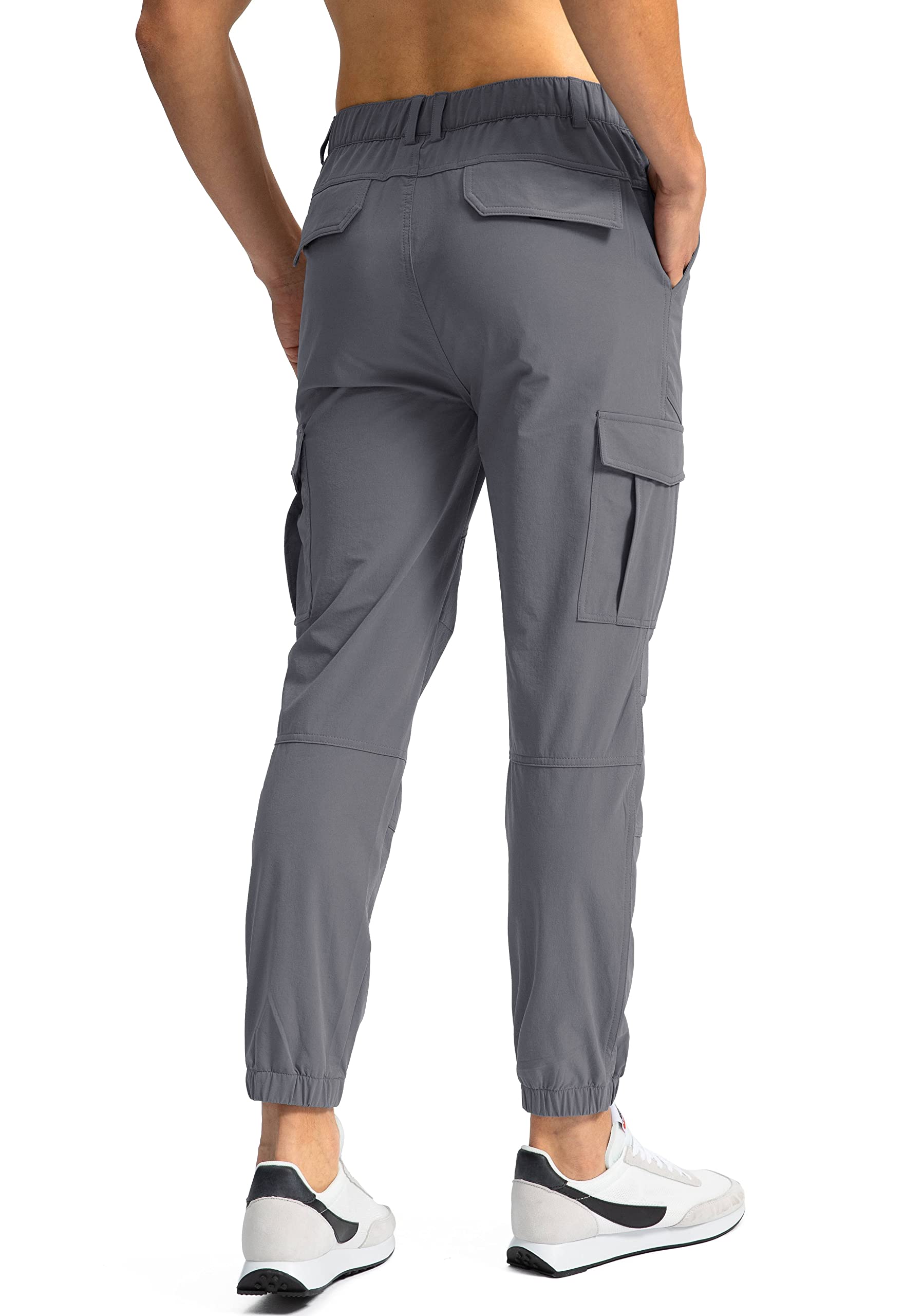 Pinkbomb Men's Hiking Cargo Pants with 7 Pockets Slim Fit Stretch Joggers Golf Cargo Work Pants for Men(Dark Grey, XS)