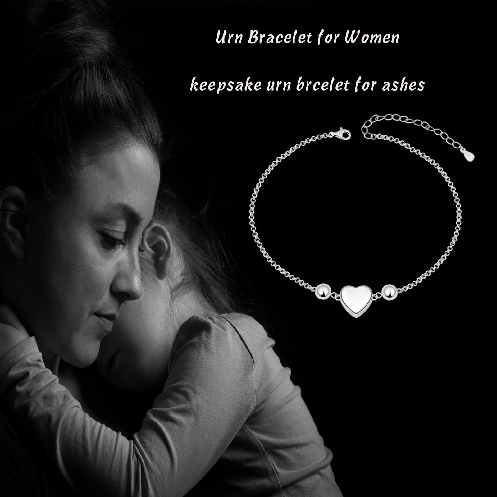 LOVECHO 925 Sterling Silver Cremation Jewelry for Ashes Urn Bangle Memorial Keepsake Cremation Bracelets for Women(Style 1)