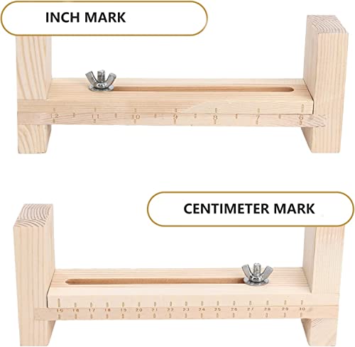 Wooden Jig Bracelet Maker, Wristband Maker Kit with 2 Clips,Jig Bracelet Maker Wooden Frame - DIY Hand Knitting Bracelet Jig, Adjustable Jig Bracelet