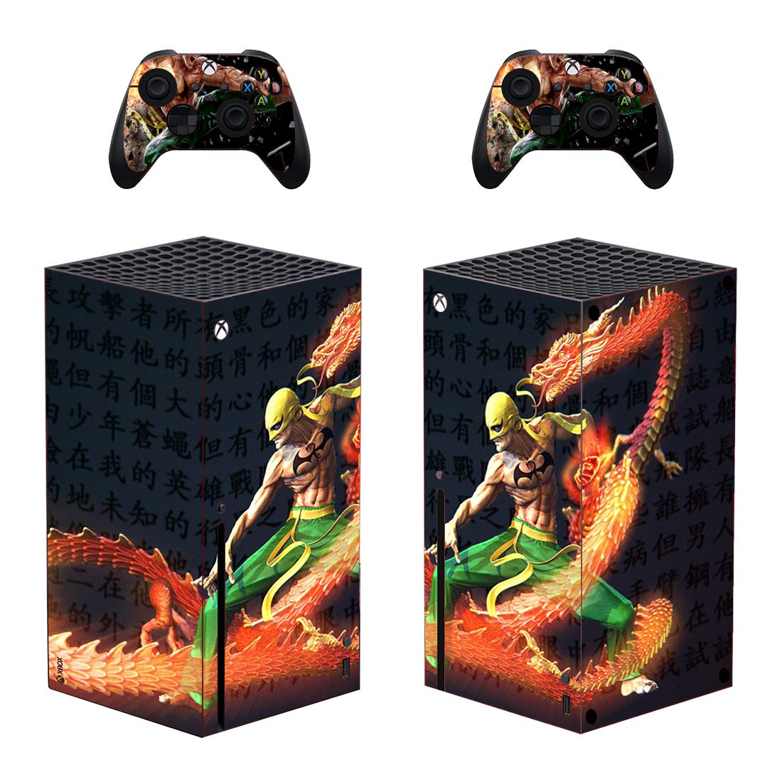 KAJAL MANI X-box-One-Series X Skin Set Super Hero HD Printing Faceplate Protective for Console, Controller Skin Decal
