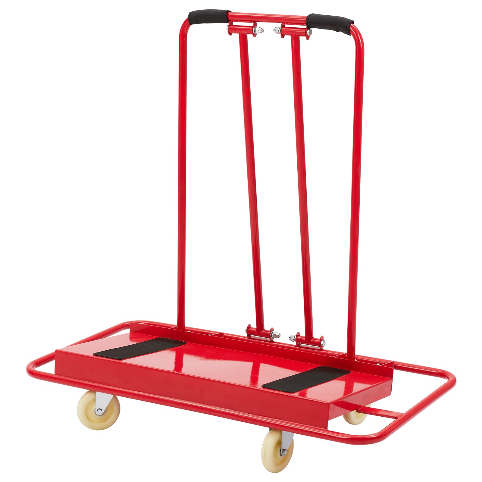 Heavy Duty Drywall Cart, 1600lbs Load Capacity, Protective Sloping Angle and Handrail, 1600lbs Load Capacity, Four Smooth Running Casters for Garage, Home, Warehouse