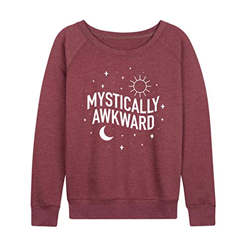 Instant Message - Mystically Awkward - Ladies French Terry Pullover - Size 2 X-Large Heather Maroon