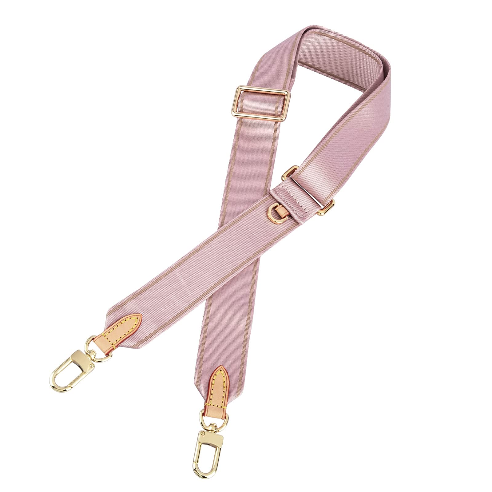 LIZHYY Multi Pochette Accessories Strap for LV Crossbody Shoulder Multi Purpose Strap Canvas Stripes (pink), 31-47in