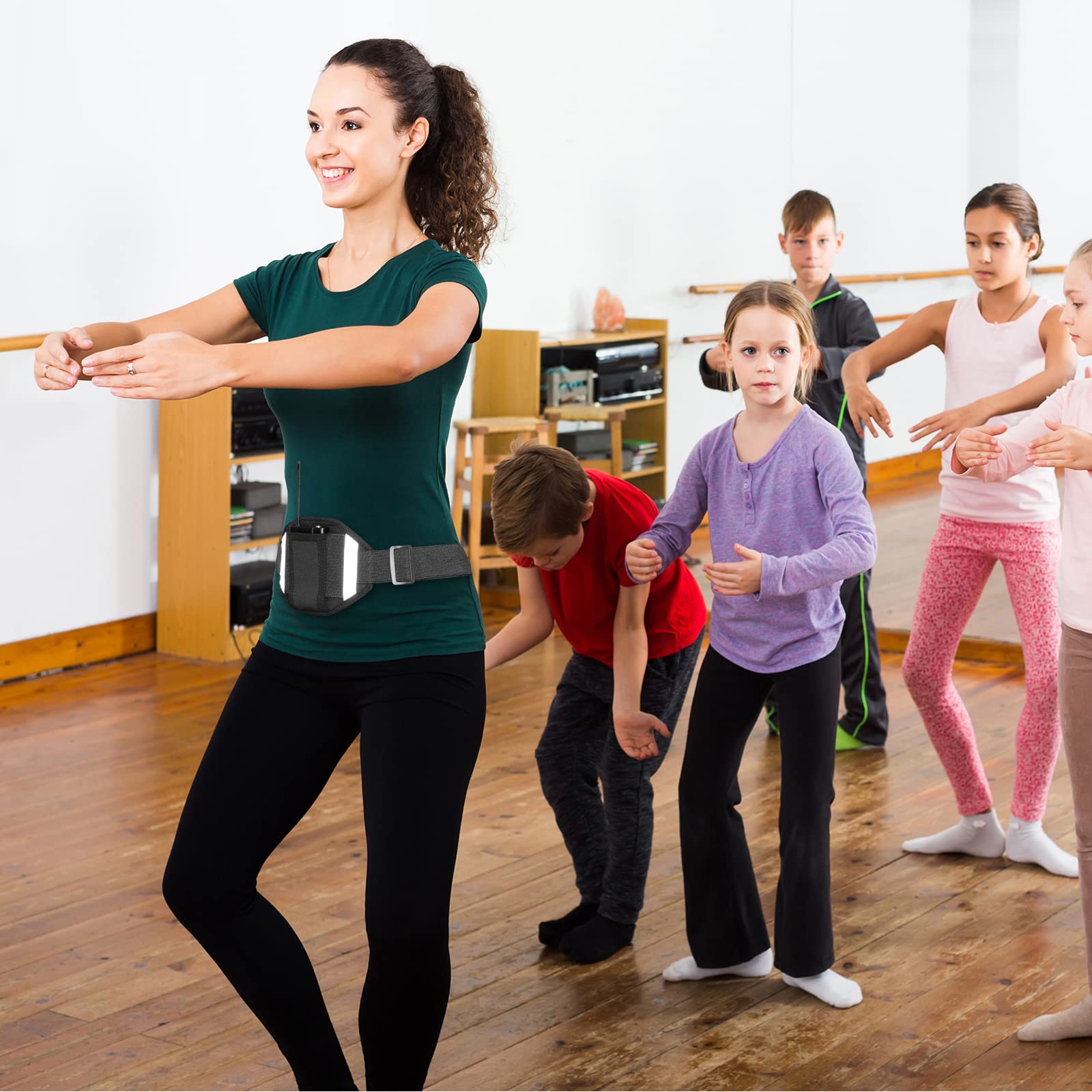 Mic Belt, Waterproof Microphone Belt with Reflective Strip for fitness instructors/Teacher/Speaker/aerobics/zumba/dancing and more. (1 PCS)