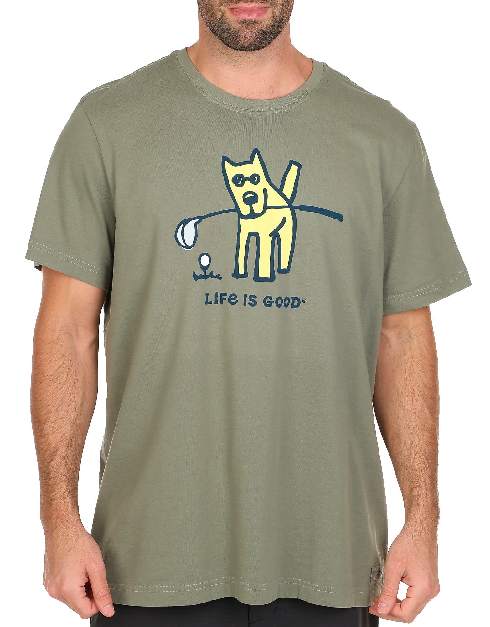 Life is Good Mens Rocket Dog Golf T-Shirt Large Green