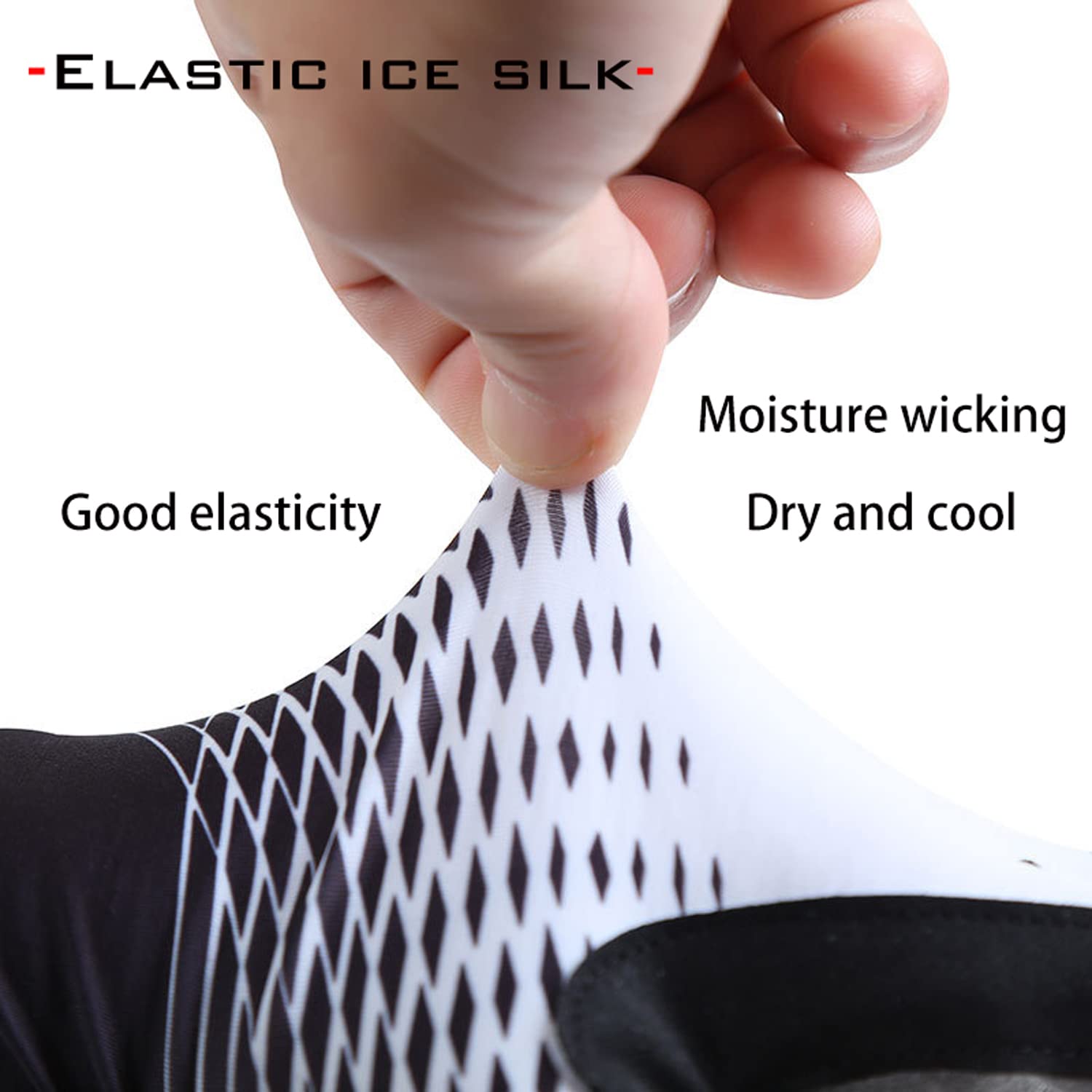 KEYDUACU High-stretch ice silk lycra breathable cycling gloves, sunscreen, non-slip, shock-absorbing half-finger sports gloves