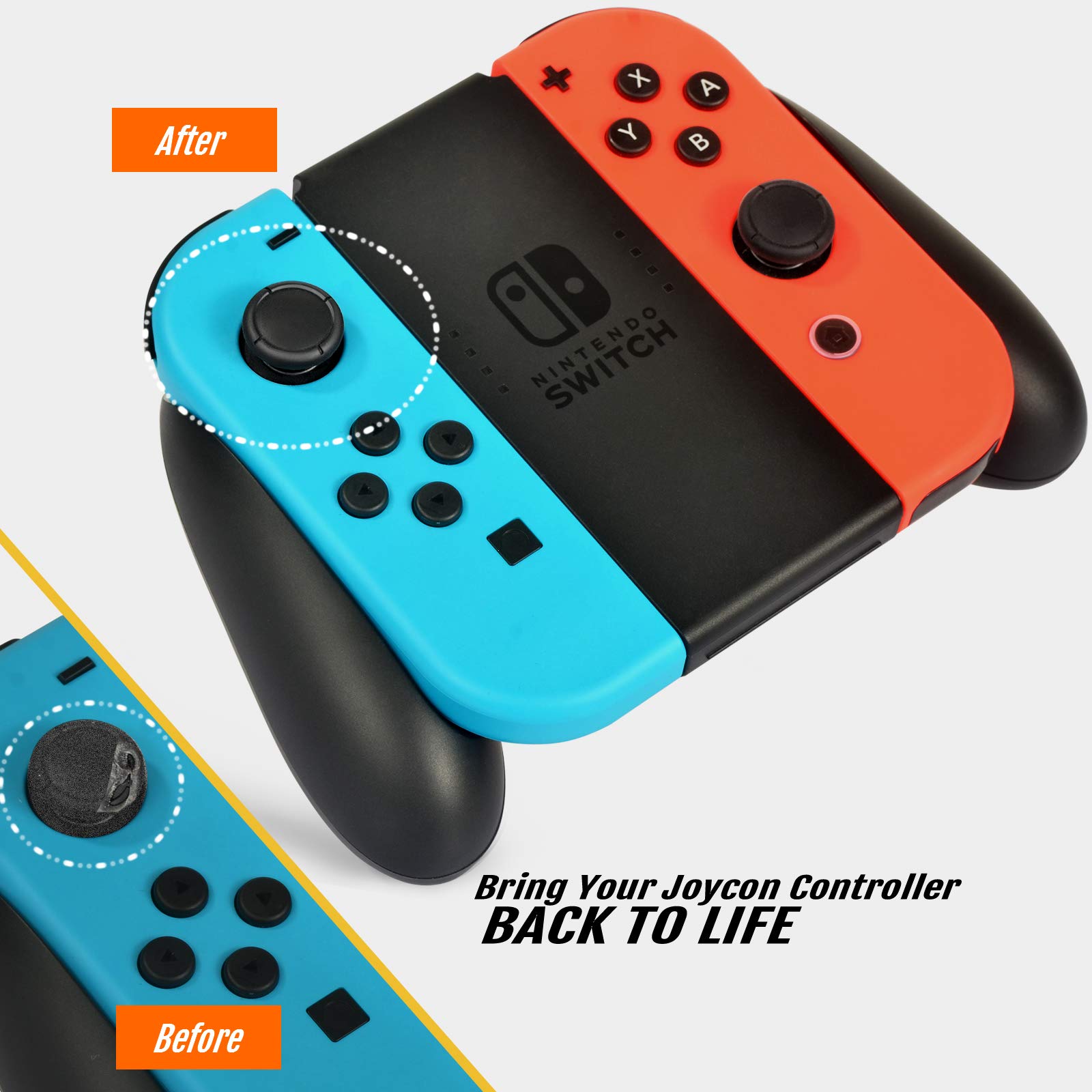 Joycon Joystick Replacement for Nintendo Switch,TEKPREM Repair Tool Kit for JoyCon Controller with 2-Pack Analog Thumb Sticks,Y00 Tripoint and Ph00 Phillips Screwdrivers,Screws,Tweezer and Pry Tools