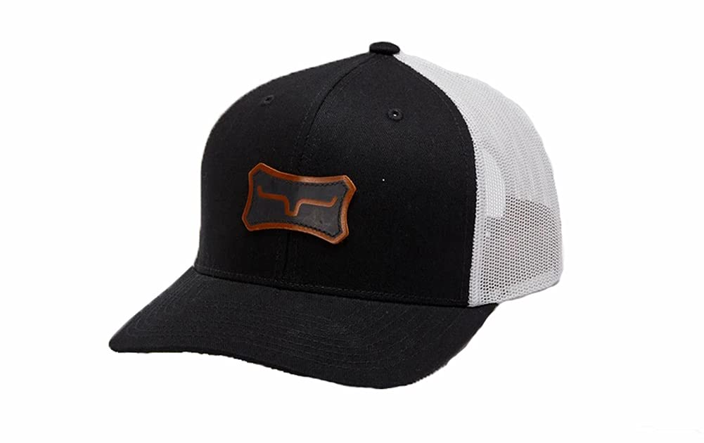 Kimes Ranch Men's Leather Bone Logo Mesh-Back Ball Cap Black One Size