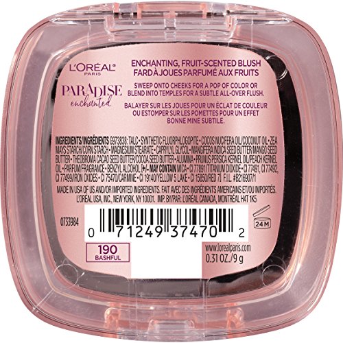 L'Oreal Paris Makeup Paradise Enchanted Scented Blush, Bashful, 0.31 Ounce