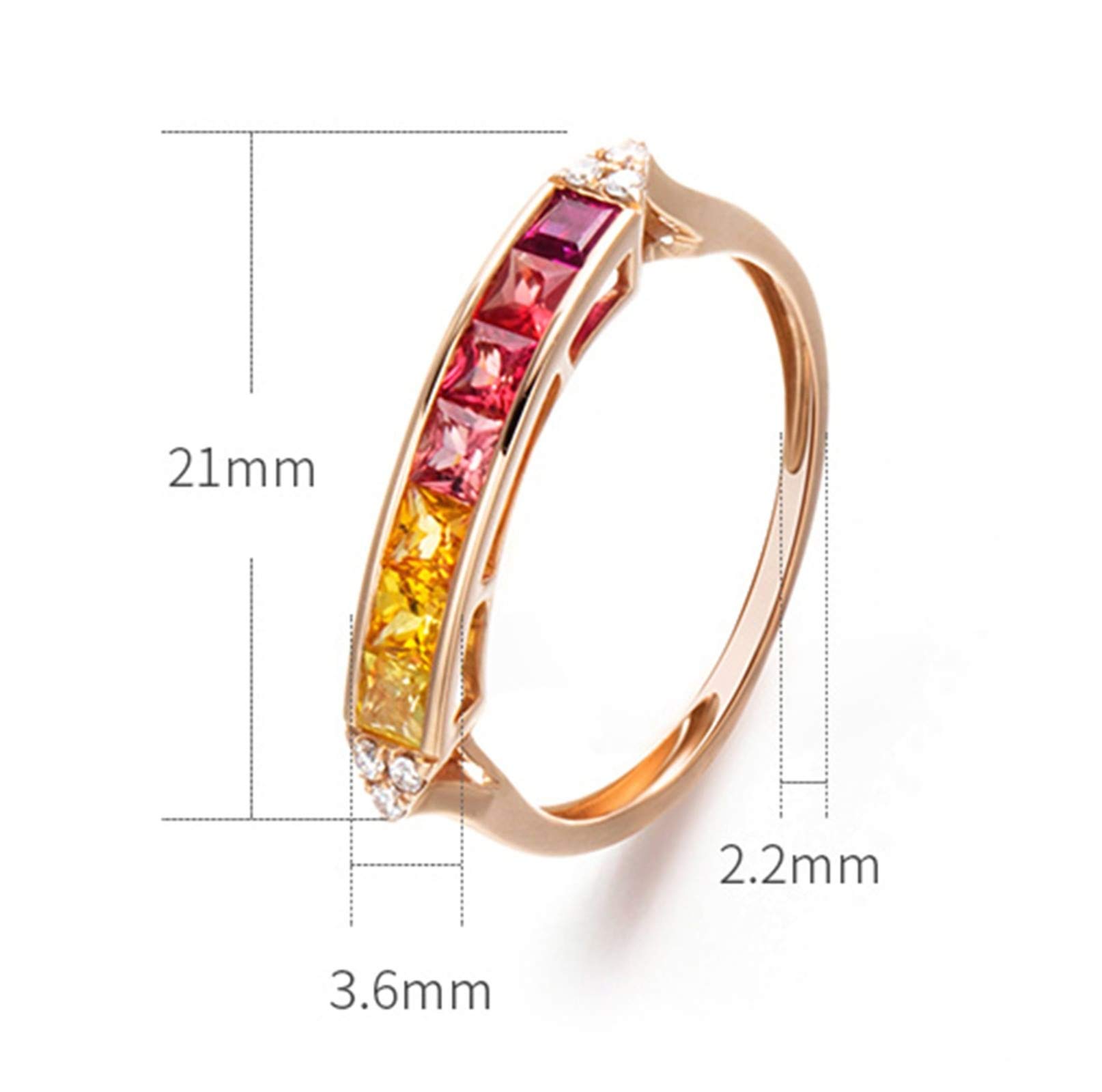 KnBoB Women Rectangle Square Shape 0.892ct Sapphire Ring 18K Gold Promise Wedding Engagement Bridal Anniversary Ring Size 8.5