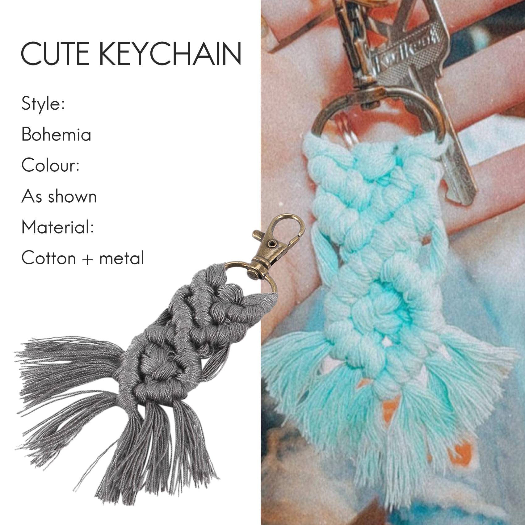 Laiaouay 11 Pcs Macrame Keychains Boho Woven Key with Tassels for Car Key Bag Pendant Purse Charm Unique Gift, Multicolor, 2.5 x 13cm