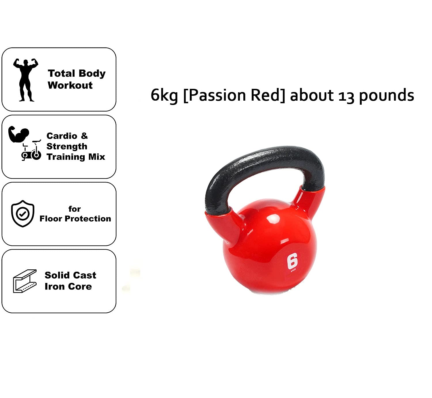 LUYIYI Kettlebells with Handles, Bodybuilding for Strength Training, Kettlebells for Squats, Snatches, Deadlifts and Thrusters