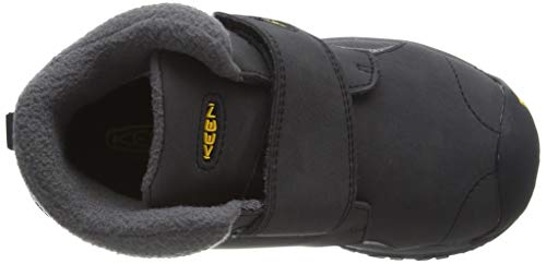KEEN unisex child Kootenay Iii Mid Waterproof Winter Snow Boot, Black/Keen Yellow, 13 Little Kid US
