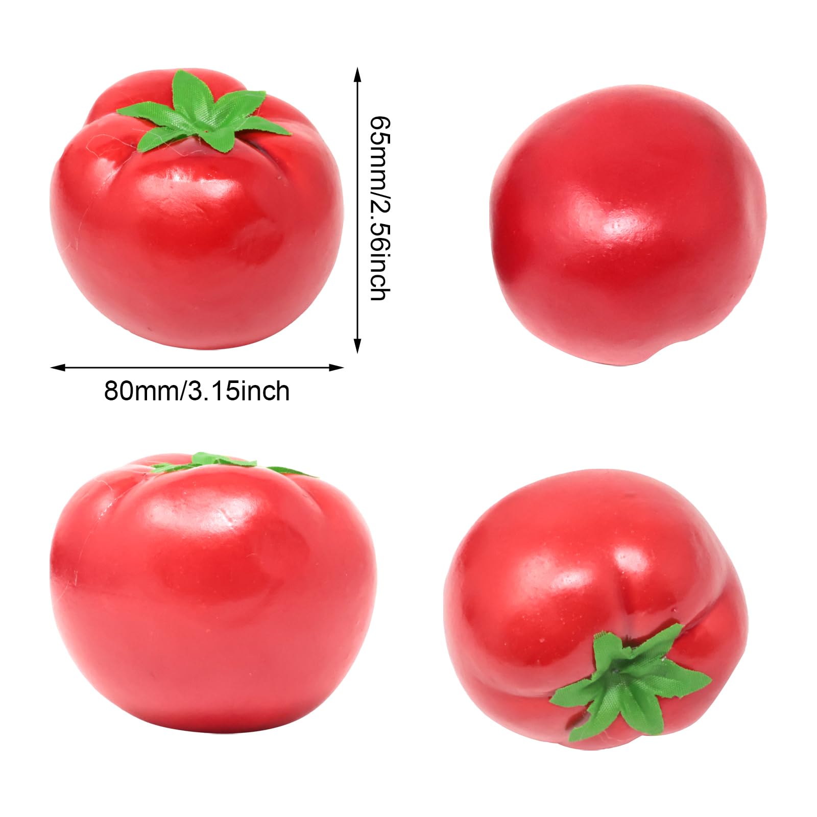 Honbay 6PCS Fake Tomatoes Foam Artificial Tomatoes Model Ornament Simulation Vegetable for Home Party Tabletop Decoration and Photography Prop