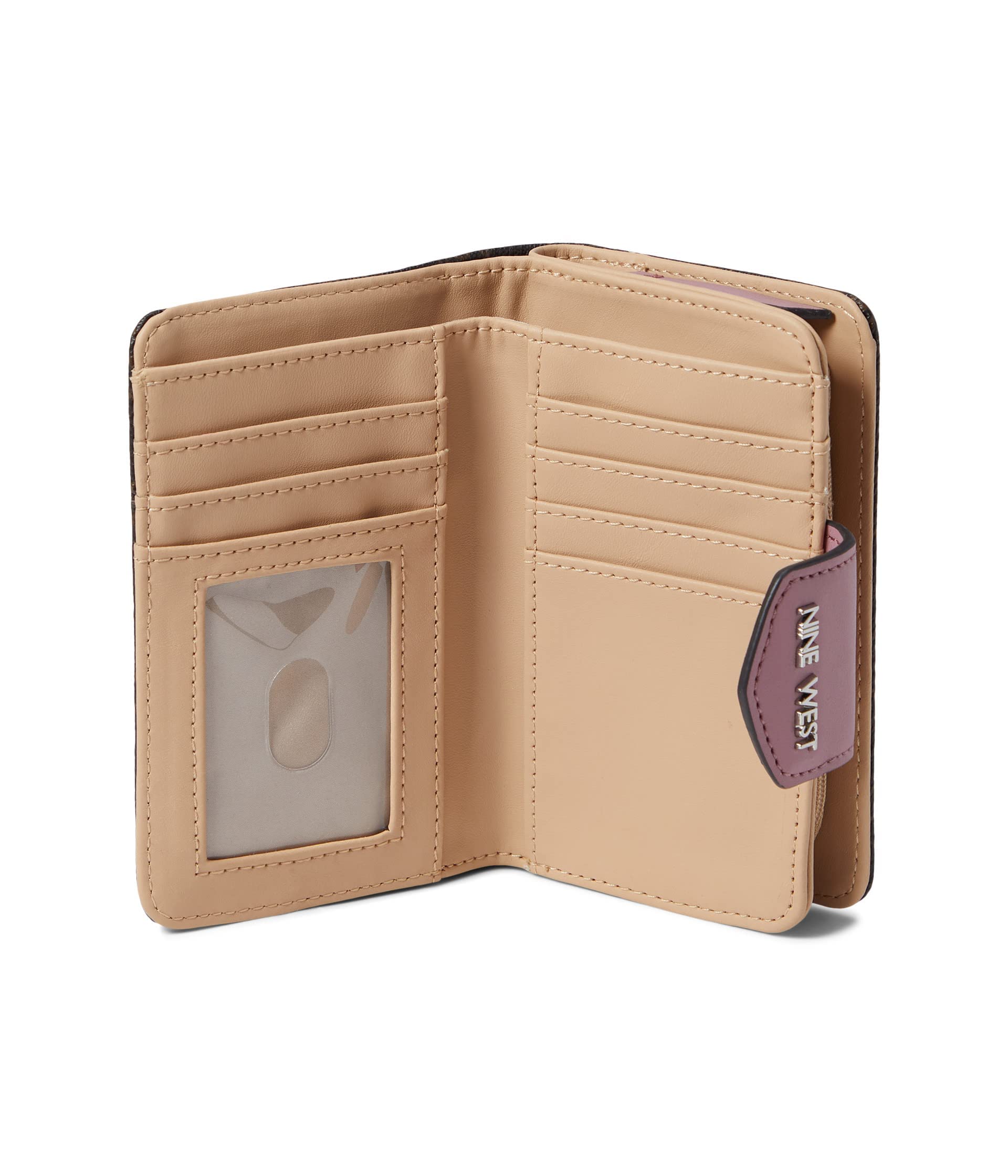 Nine West Candance Slg French Wallet Brown Logo Multi One Size