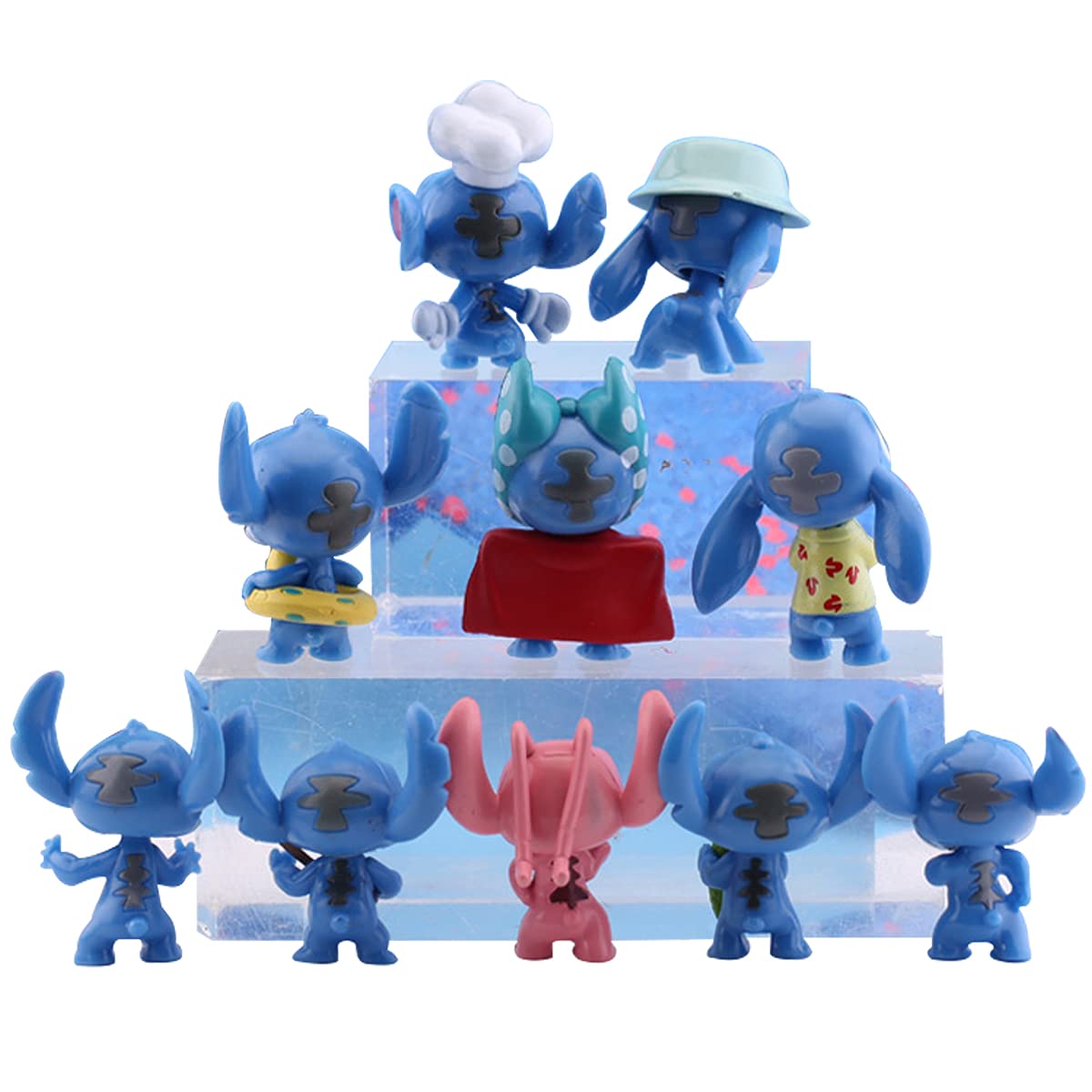 Lilo and Stitch Cake Toppers,Stitch Inspired Cupcake Topper for Children's Birthday Party Cake Decoration(Set of 10)