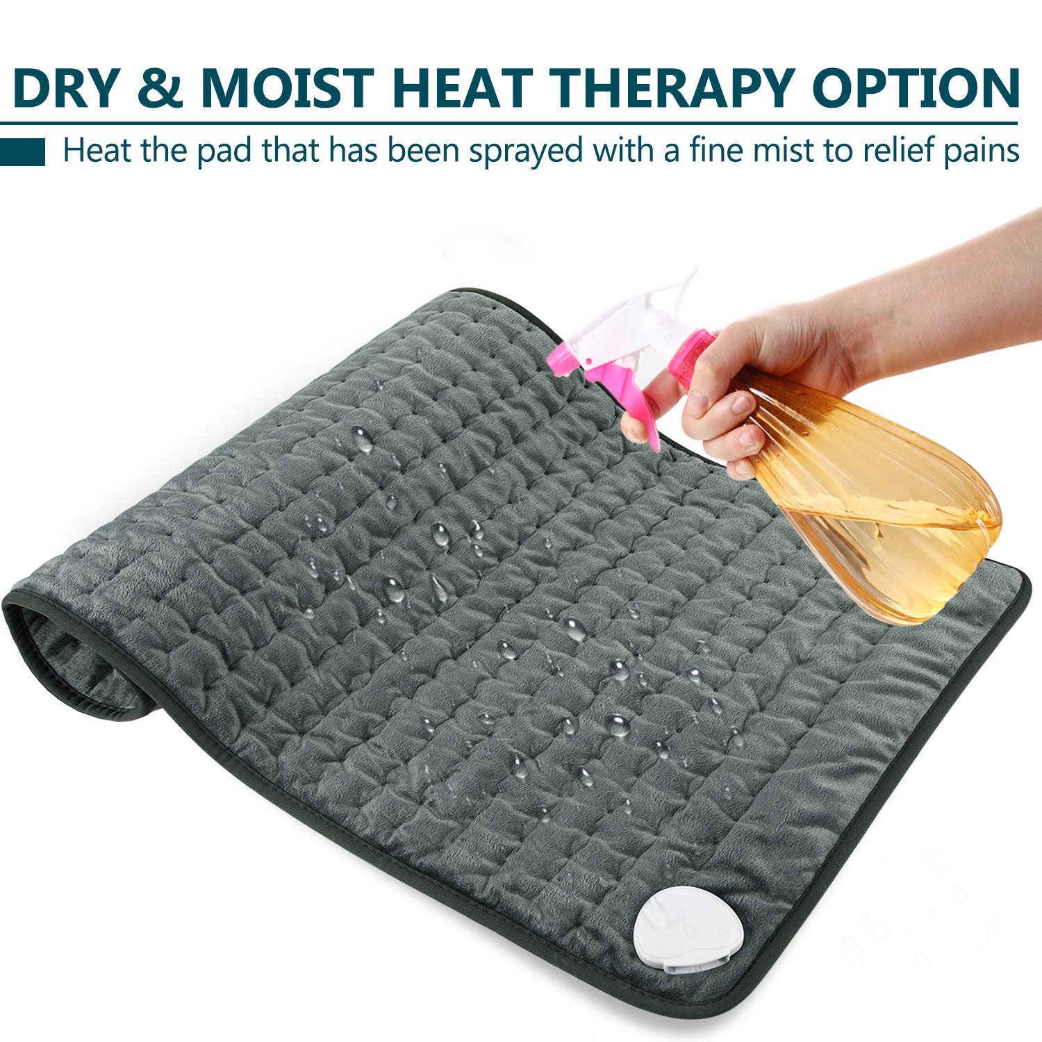 Heating pad Electric Heat Pad for Back Pain and Cramps Relax - Electric Heat Pad with 6 Heat Settings -Auto Shut Off (Dark Gray, 24“x12”)