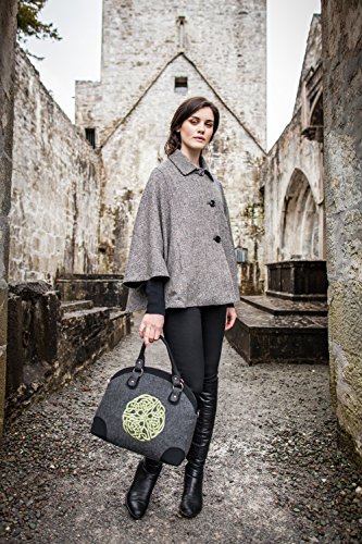 Irish Tote Handbag for Women Celtic Knot Wool & Leather Purse Made in Ireland