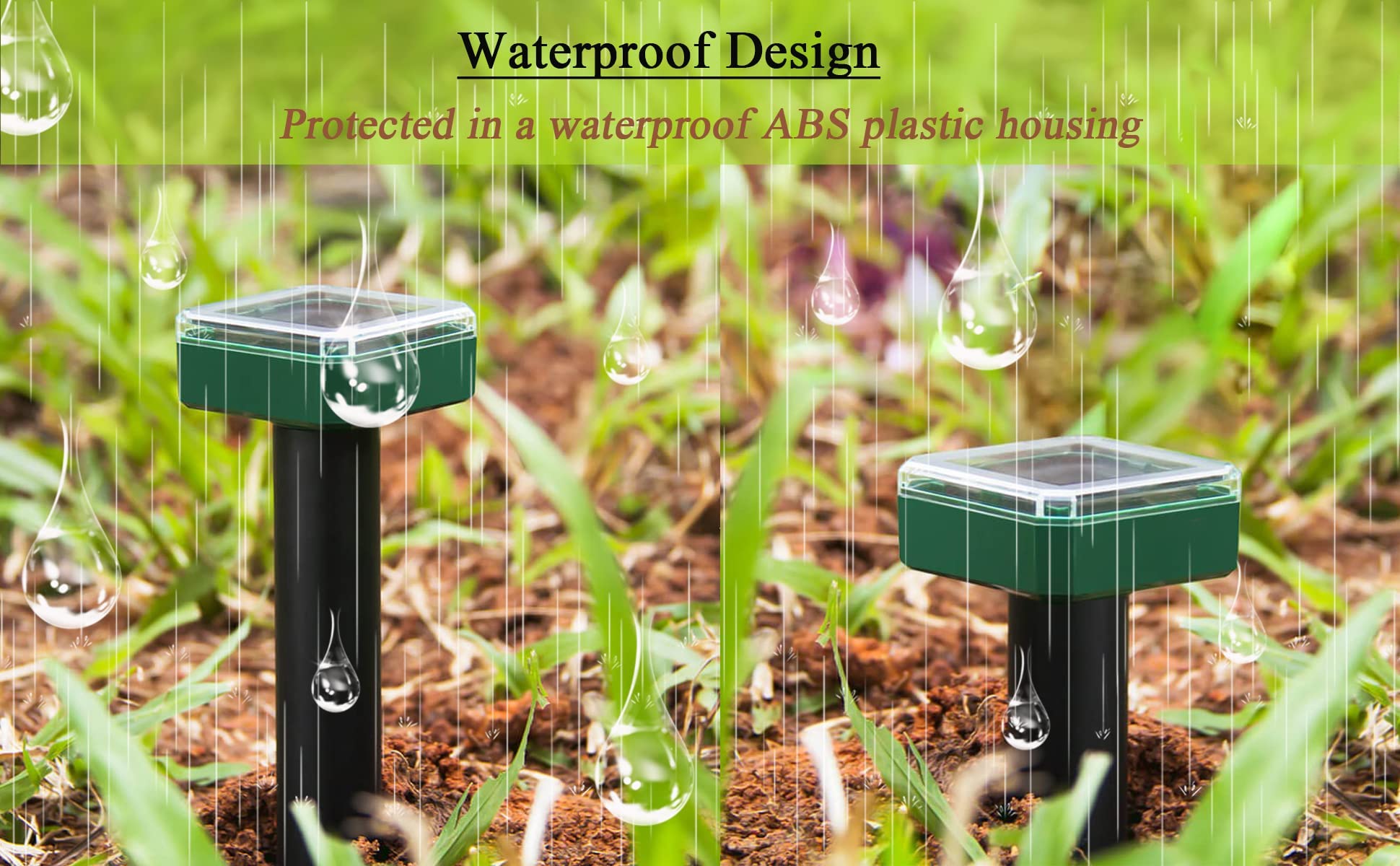 Mole Repellent in Lawn Snake Repellent Solar Powered,Groundhog Repellent Stakes,Animal Control, Vole Deterrent Waterproof Spikes Drive Away Burrowing Animals from Lawns and Yard,10 Pack