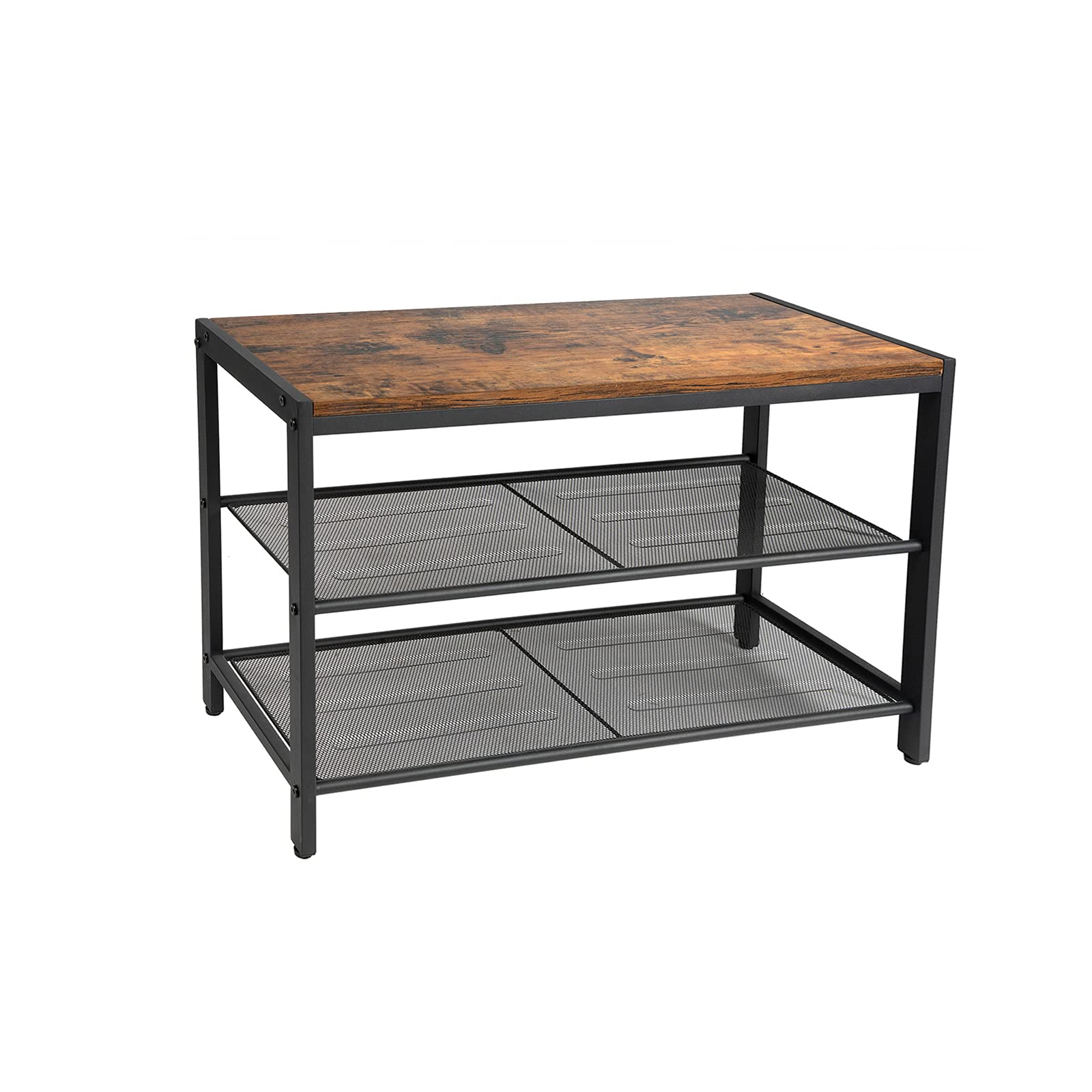 JPNTOYE Shoe Bench, Shoe Rack, Tier Shoe Organizer Shelf, Durable and Stable for Entryway, Hallway, Closet, Dorm Room, Industrial, Rustic Brown (3-Tier)
