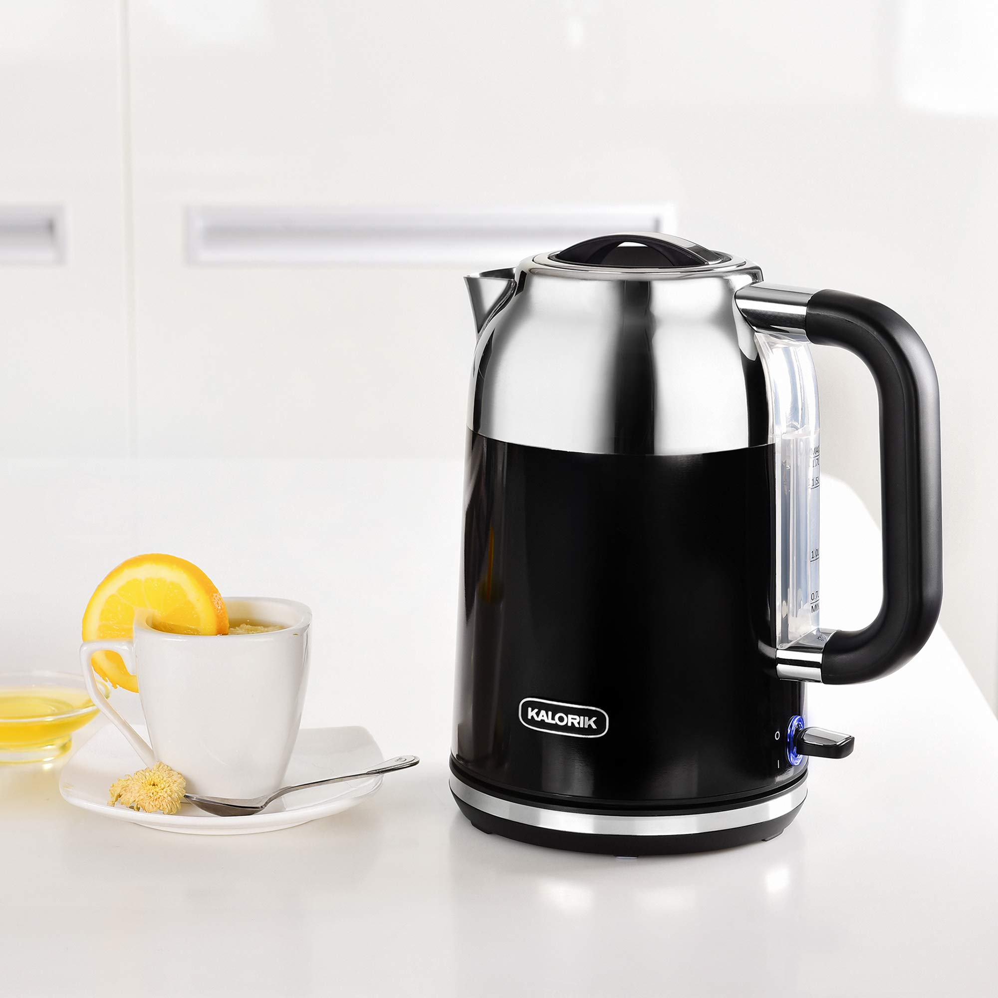 Kalorik 1.7 Liter Retro Electric Kettle (Black)