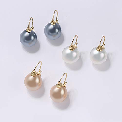 JQWL Gold stud earrings 14K gold plating simple earrings, Elegant Earrings design style best confession gift (Champagne)