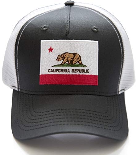 International Tie California State Bear Flag Premium-Quality Hat⦠White