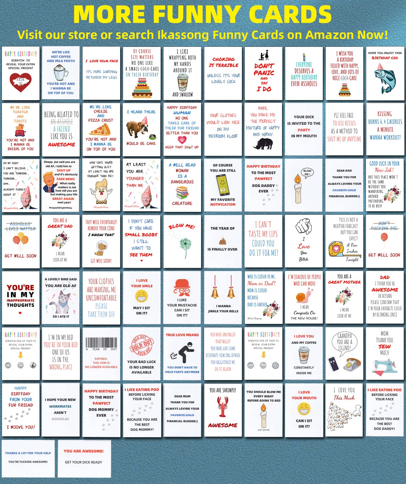 Ikassong Funny Scratch off Birthday Card for Him Men Boyfriend Husband Lover 5.3 x 7.6 with 2 Envelopes