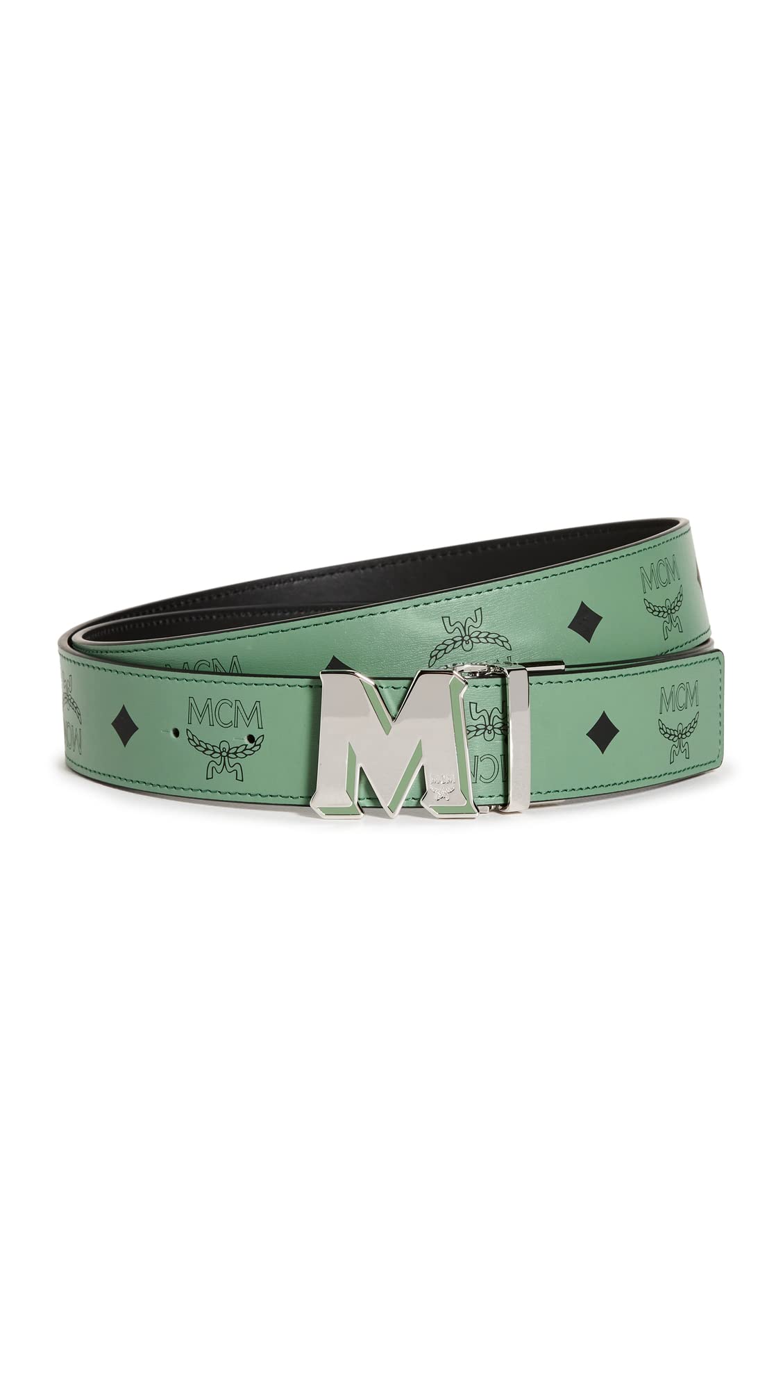 MCM Men's Claus Reversible Adjustable Belt, Loden Frost, Green, One Size