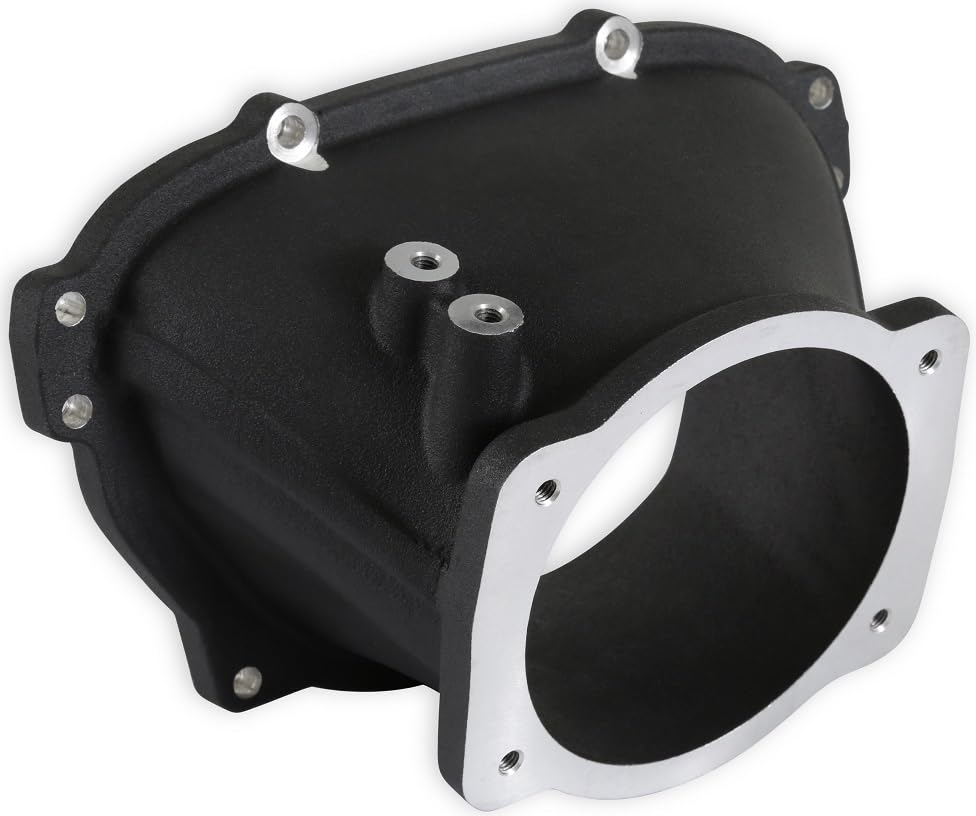 NEW HOLLEY ULTRA LO-RAM 105MM THROTTLE BODY ADAPTER,FRONT FEED MOUNT,ЕFІ STYLE FLANGE,BLACK SATIN FINISH,COMPATIBLE WITH GМ GEN V LT1 ENGINES