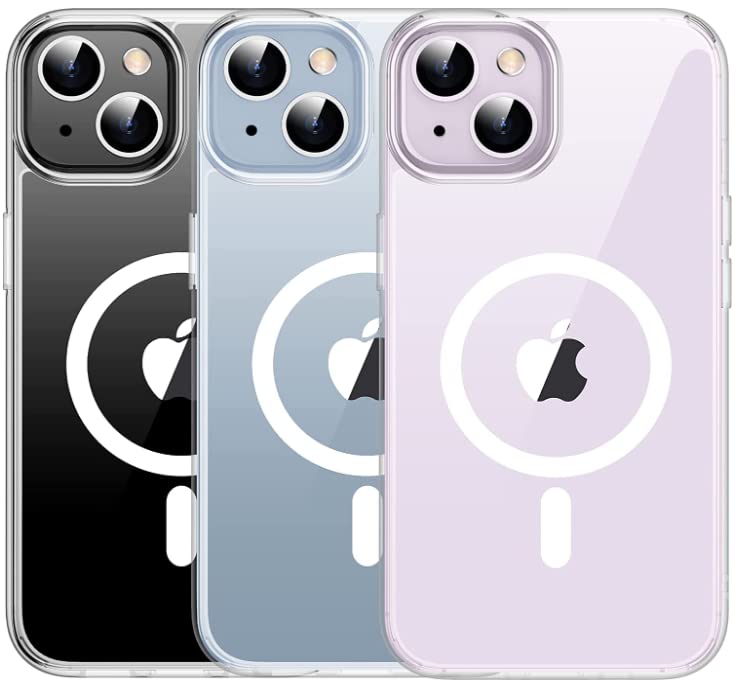 iPhone 14 Plus Case, Magnetic Cover Compatible with MagSafe Accessories & Charging, Crystal Clear Protective Shockproof Scratch Resistant Thin Phone Case