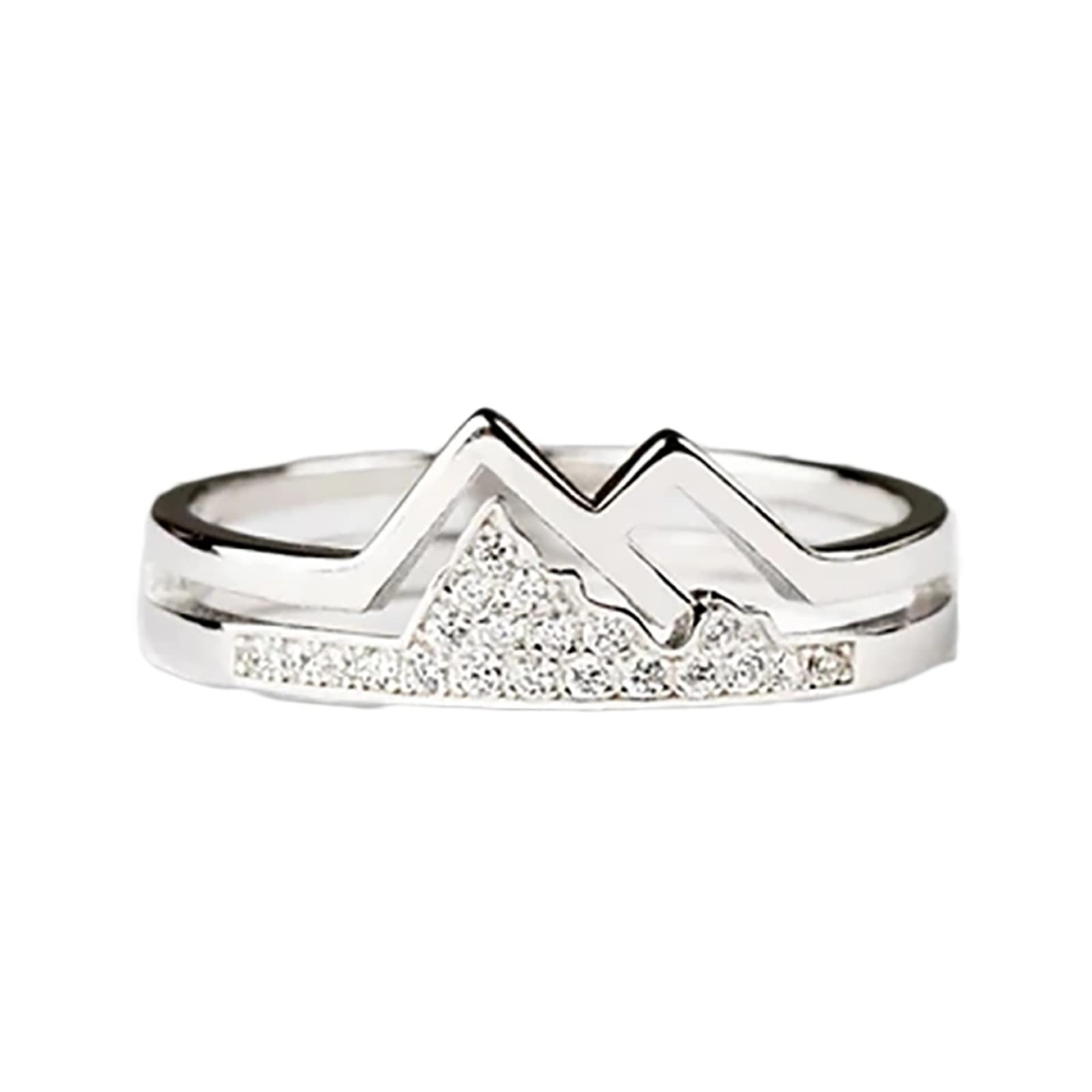 Mountain Ring, Daughter Faith Moves Mountains Pavé Mountain Ring, Sterling Silver Plain Mountain Design Ring, 925 Silver Mountain Band Ring, Gift For Women And Grils (7)