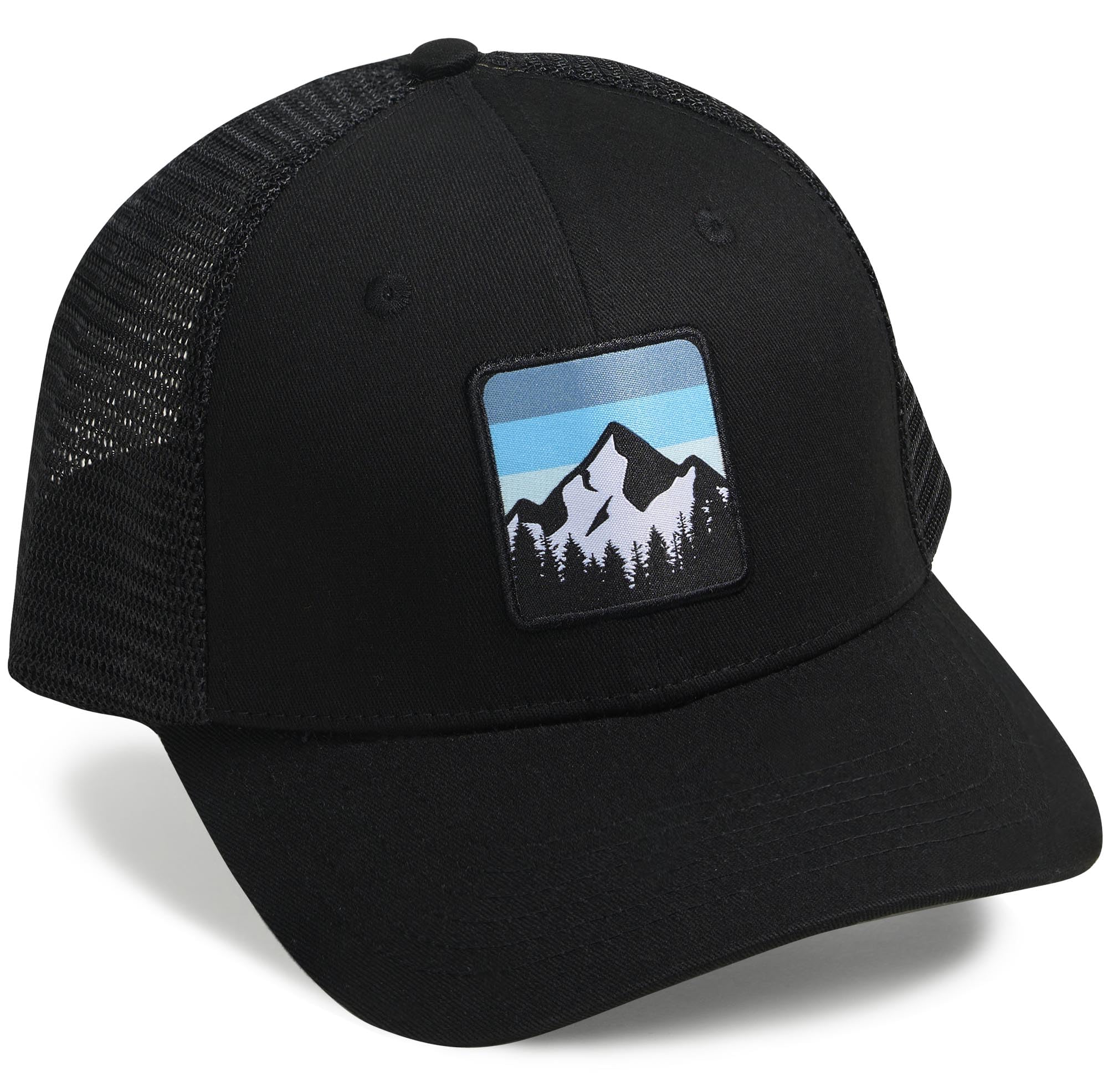 Mountains Sky Trucker Hat, Mesh Outdoor Hat for Men Women, Adjustable Snapback Baseball Cap