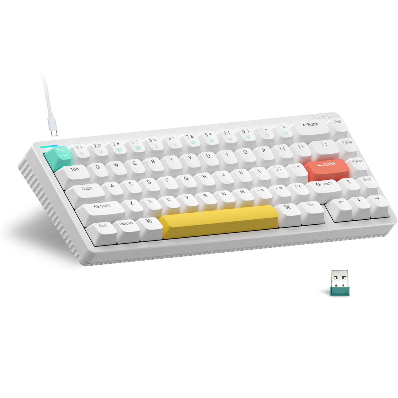nuphy Halo65 Mechanical Gaming Keyboard with PBT Keycaps, 65% RGB Hot-swap Wireless Keyboard, Supports Bluetooth、2.4G and Wired Connection,Compatible with Mac and Windows-Black(Baby Kangraoo Switch)