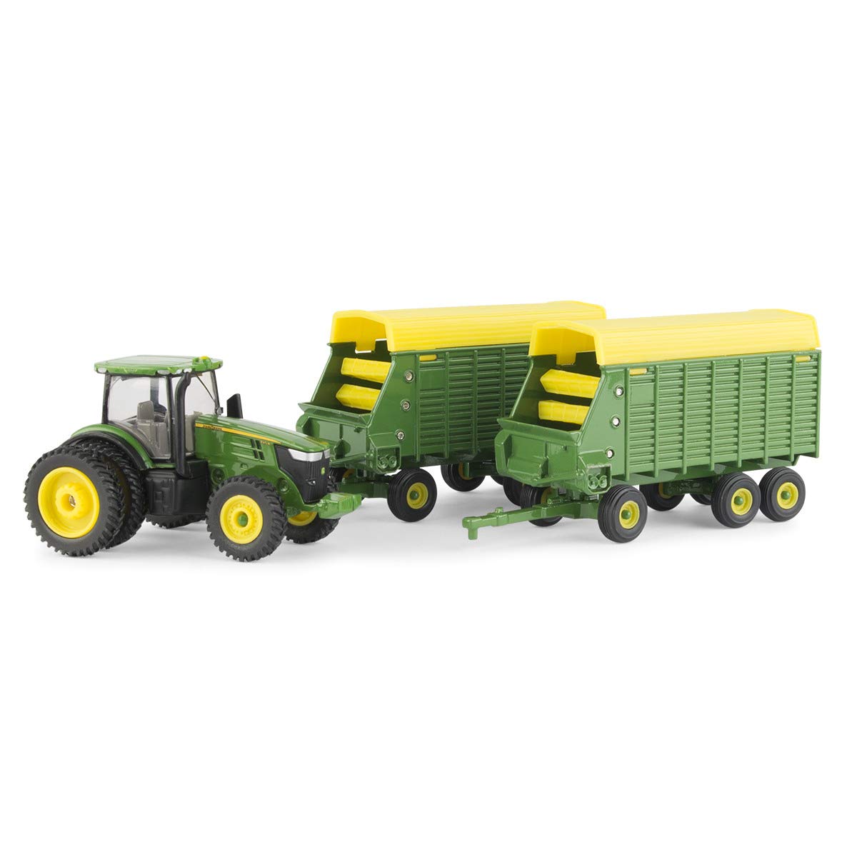 John Deere 1/64 7290R with Forage Wagons