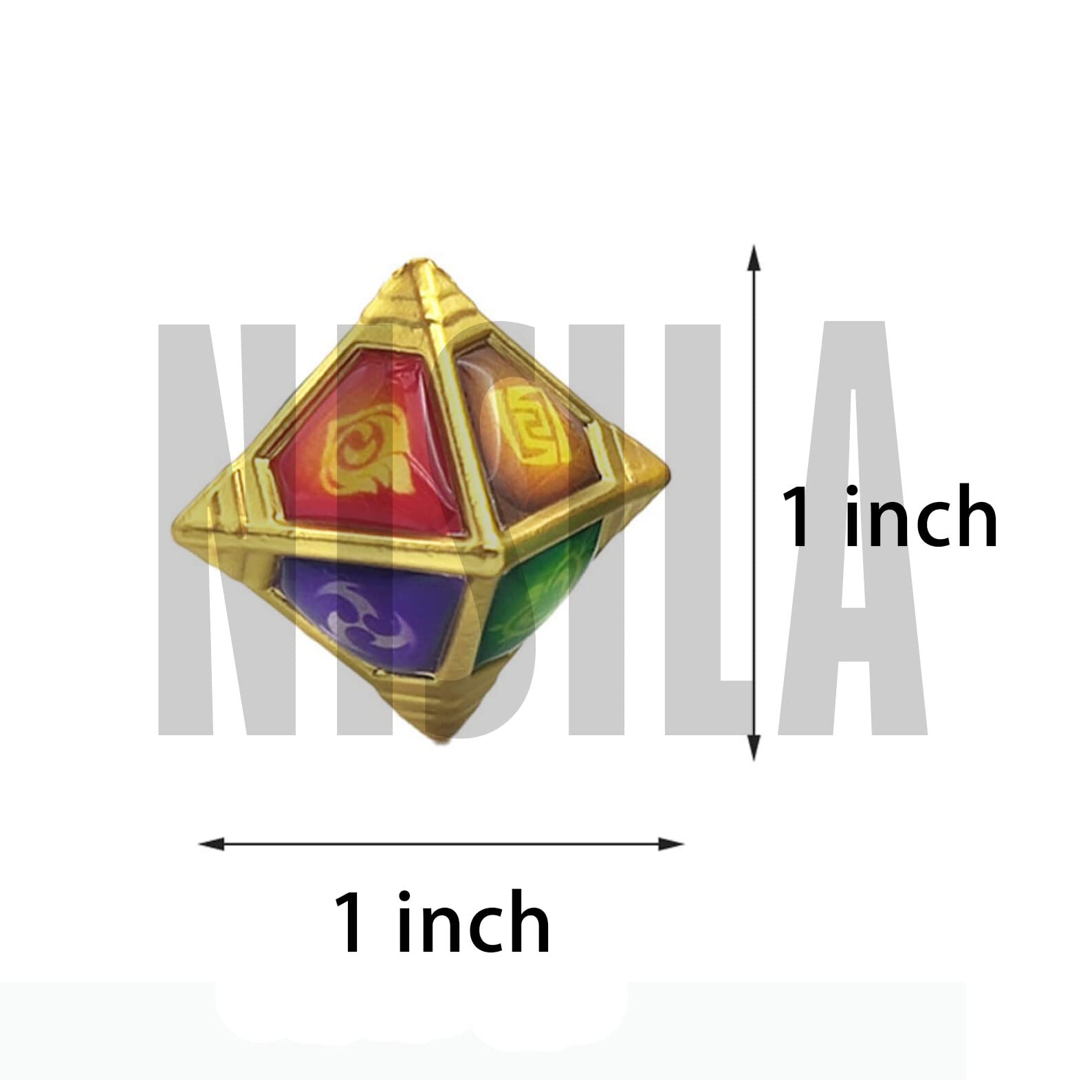 NISILA Genius Invokation Dice Set 8 with Dice Pouch for Genshin Impact TCG Playing Games, Element Polyhedral Metal Dice Set